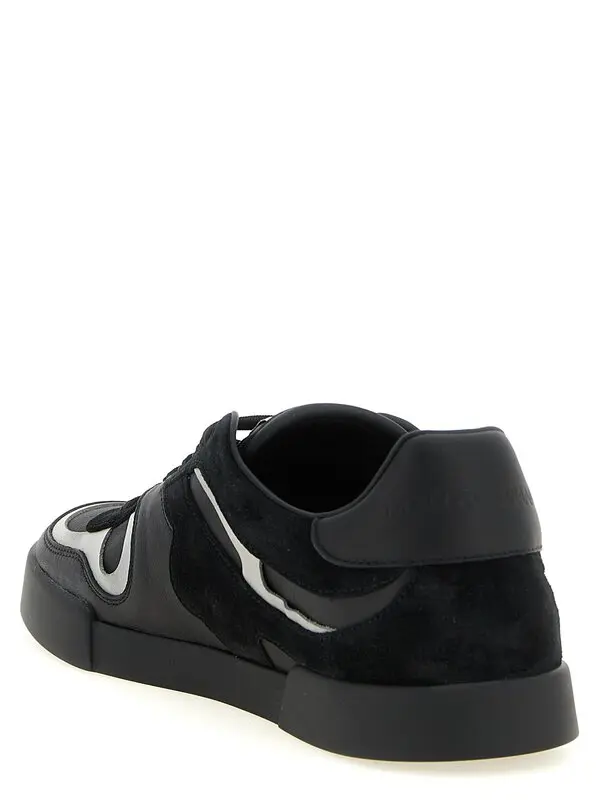 Dolce & Gabbana Portofino Sneakers With Embellished Crown Detail