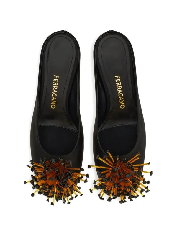 FERRAGAMO Safi S-shaped Heel Mule - Black