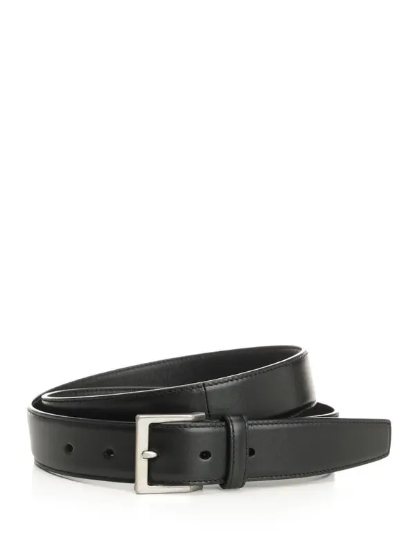Saint Laurent Vadim Belt In Hammered Calfskin - Black