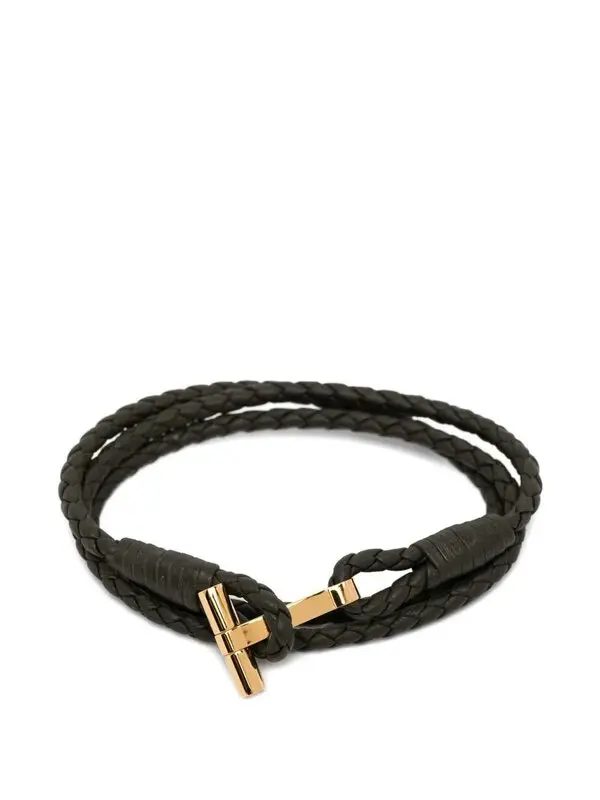 TOM FORD Braided T-bar Bracelet - Green