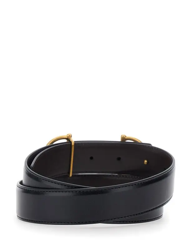 Gucci Leather Belt With Horsebit Detail