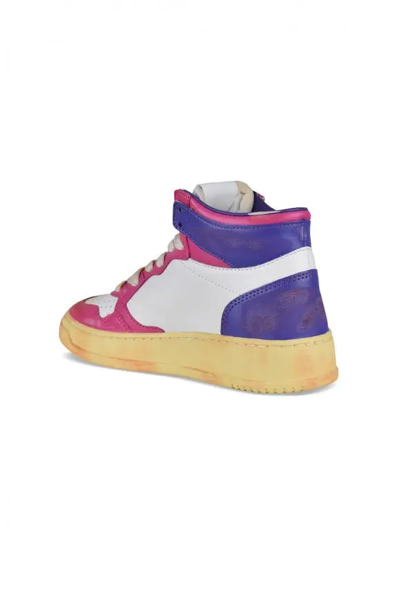 AUTRY Mid Super Vintage High Top Sneakers - Pink