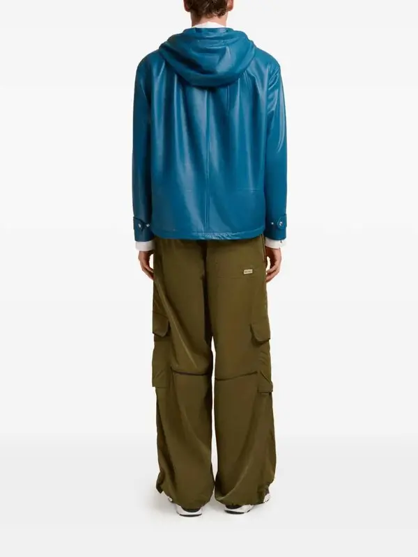 Marni Hooded Leather Jacket - Multicolor