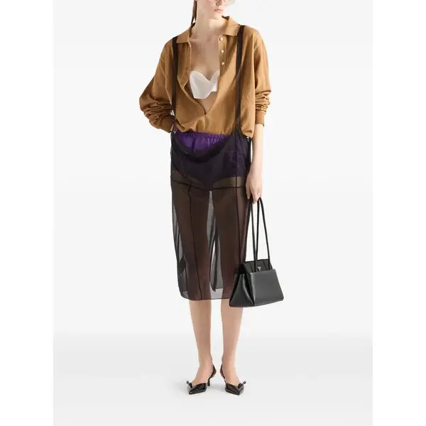 Prada Semi-sheer Cigaline Midi Skirt