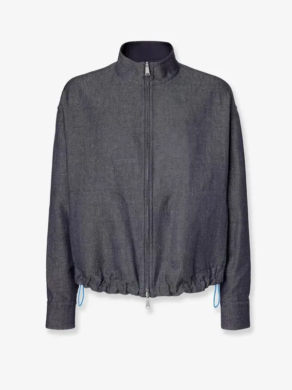 Fendi Reversible Embroidered Ff Logo Denim Jacket