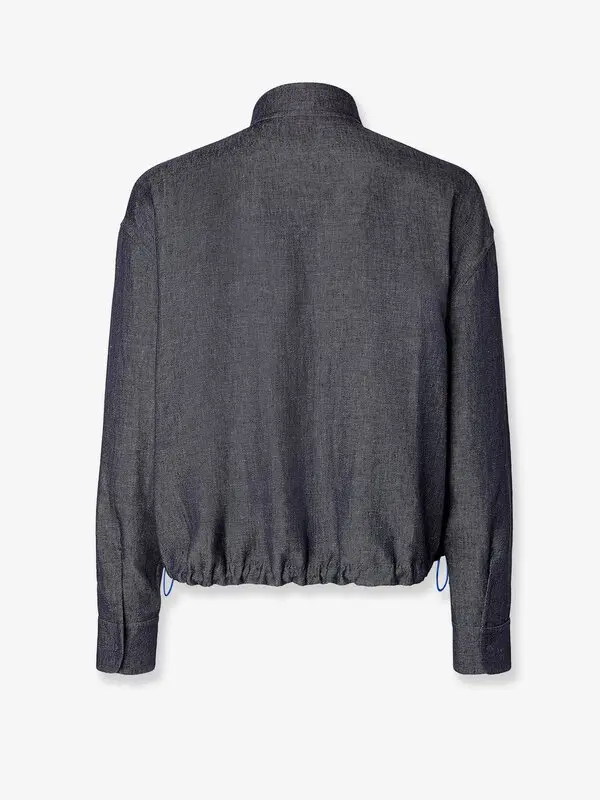 Fendi Reversible Embroidered Ff Logo Denim Jacket