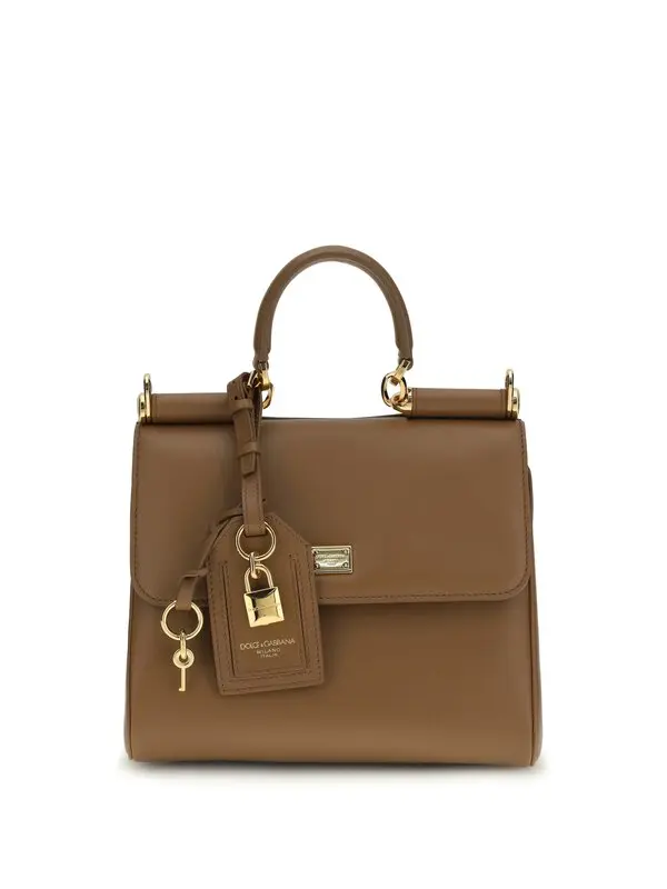 Dolce & Gabbana My Sicily Satchel Bag With Top Handle And Adjustable Shoulder Strap - Brown