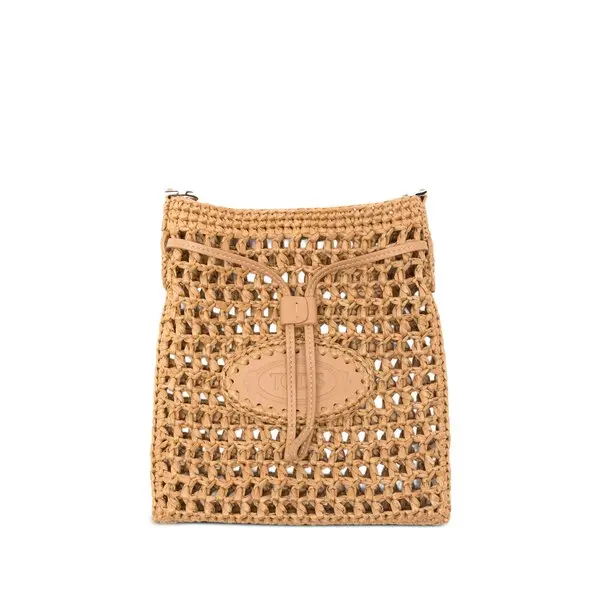 TOD'S Woven Raffia Shoulder Bag
