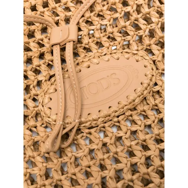 TOD'S Woven Raffia Shoulder Bag