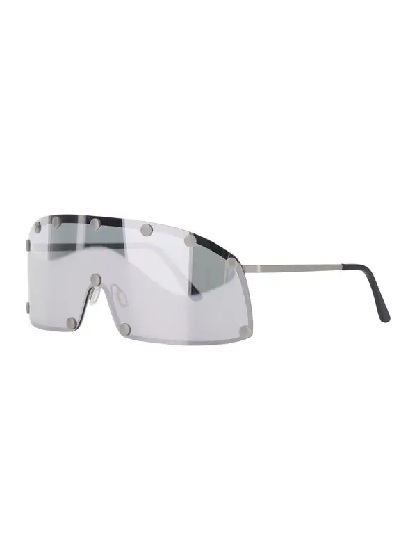 Rick Owens Oversized Sunglasses With Stud Details And Two-tone Stainless Steel Temples - Gray