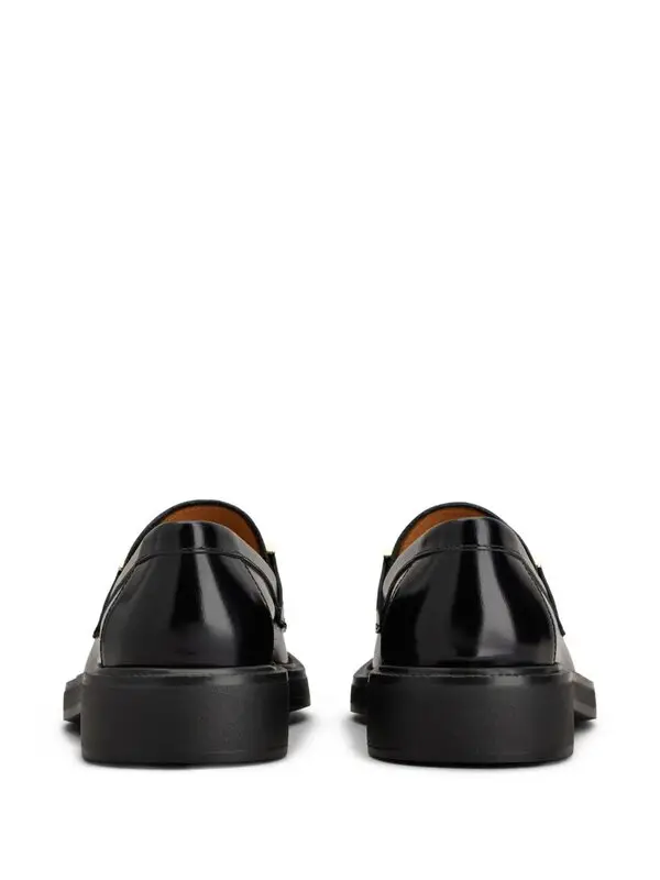TOD'S Calf Leather Loafers With Metal Bar - Black