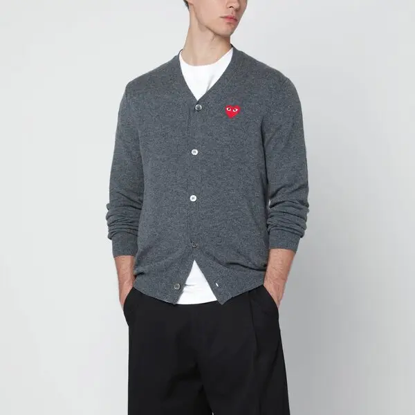 Comme Des Garçons Grey Wool Cardigan