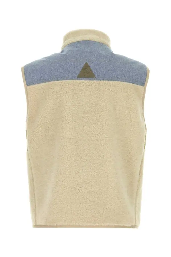 Moncler Sand Teddy Fabric Sleeveless Jacket - Brown