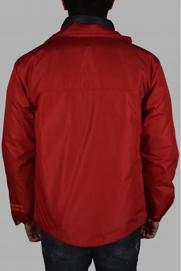 Heron Preston Hooded Down Jacket With Graphic Print