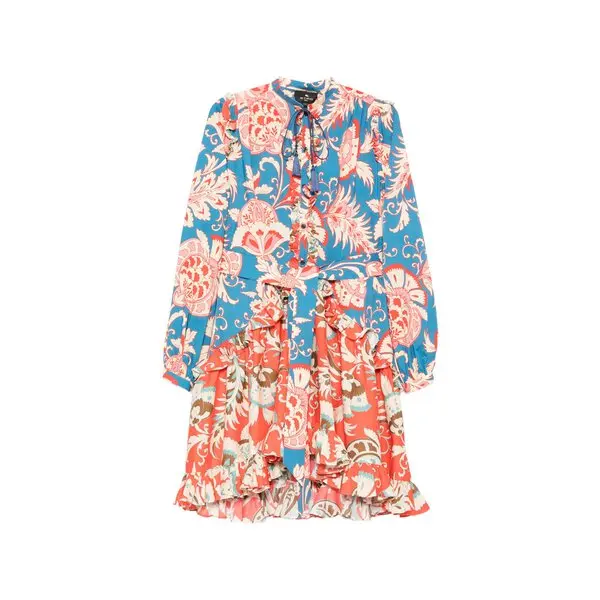 Etro Floral Print Day Dress - Blue