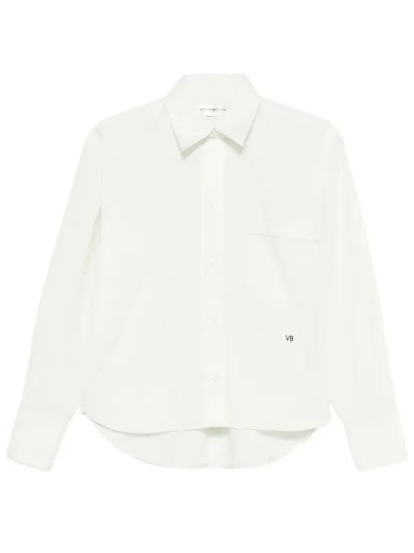 Victoria Beckham Vb Embroidery Cropped Shirt - Multicolor