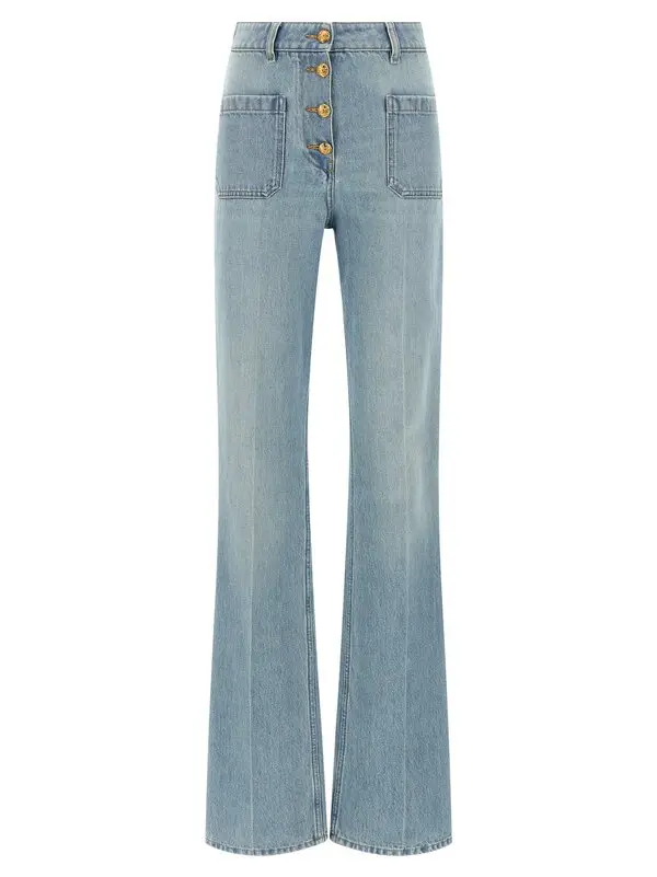 Valentino Garavani High Waist Straight Leg Jeans - Blue