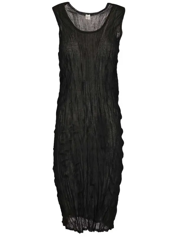 TOTEME Crinkled Knit Tank Dress - Black