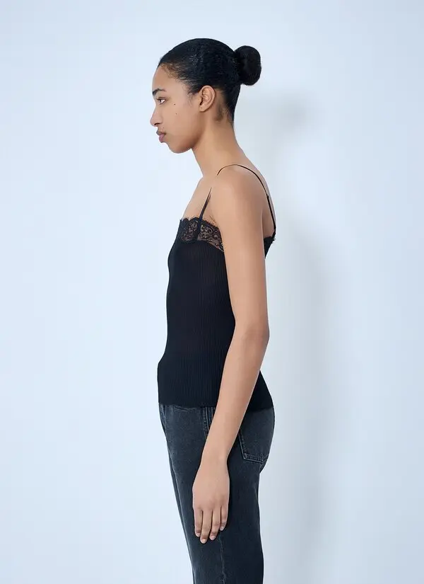 Saint Laurent Lace-trimmed Silk Camisole
