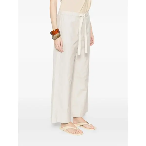 Max Mara Palazzo Pants With Drawstring Waist - Gray