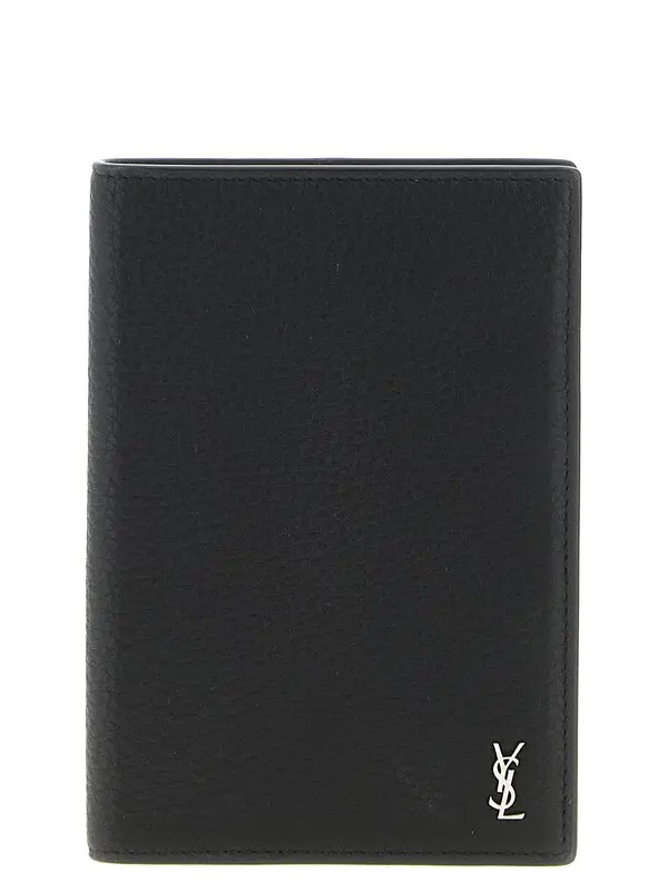 Saint Laurent Tiny Cassandre' Passport Holder - Black