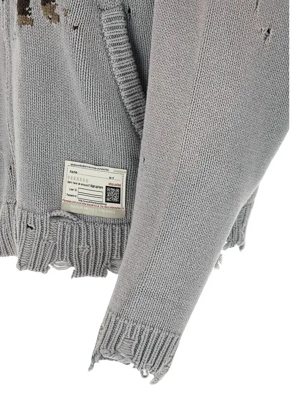 Mihara Yasuhiro Dog Jacquard Knit Cardigan