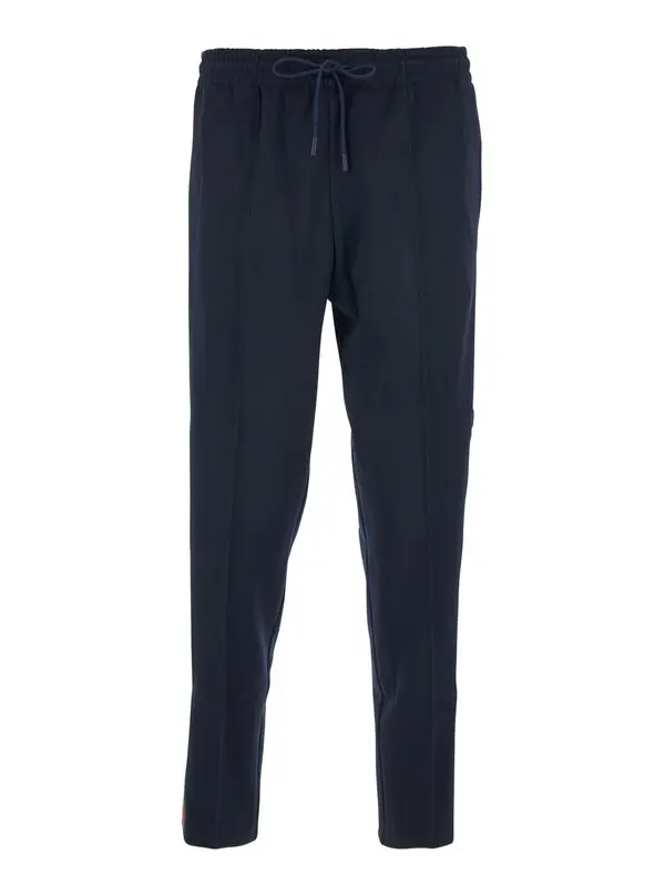Gucci Blue Pants With Elastic Waist And Drawstring And Web Detail On The Side In Tech Fabric For - Multicolor