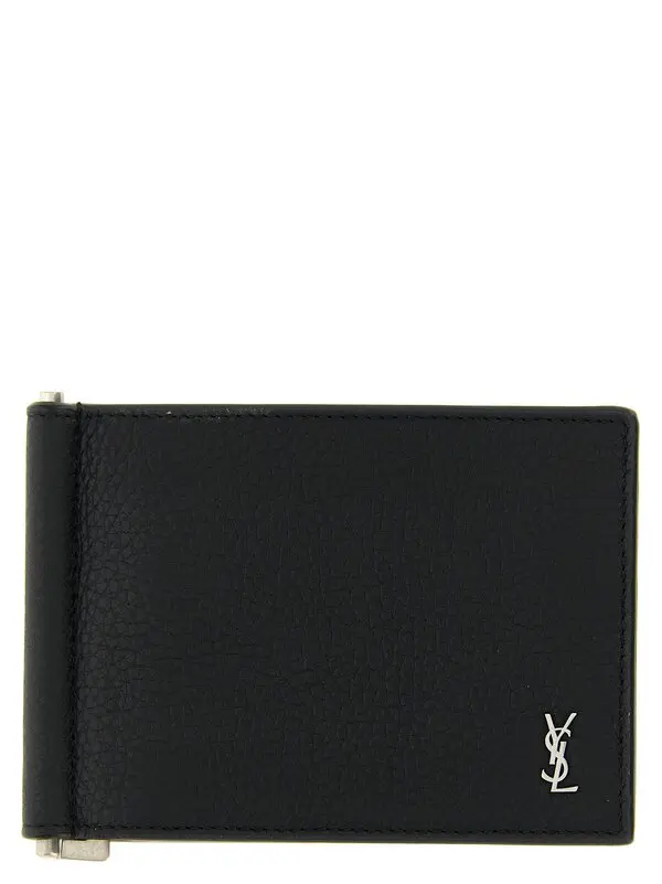 Saint Laurent Tiny Cassandre' Card Holder - Black