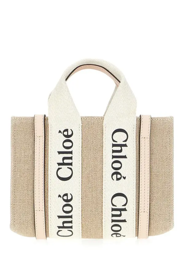 Chloé Canvas Handbag With Logo Detail - Multicolor