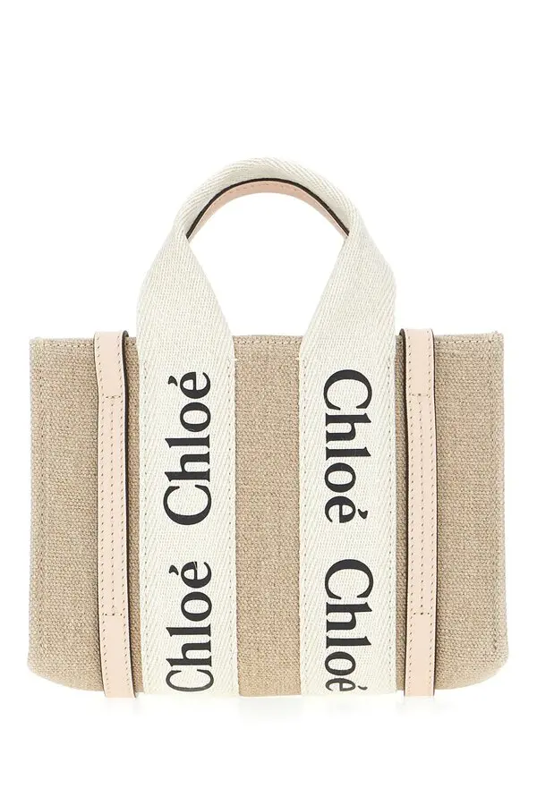 Chloé Canvas Handbag With Logo Detail - Multicolor