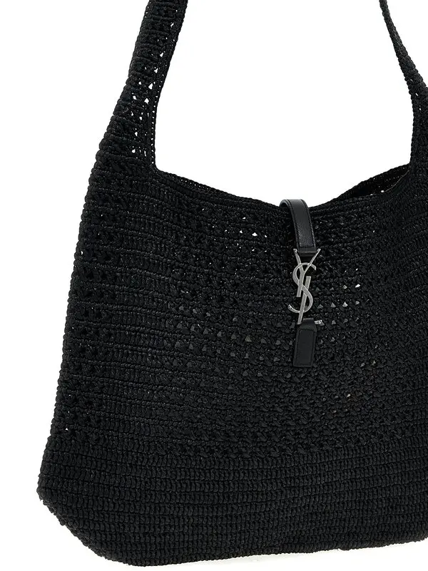Saint Laurent Le 5 À 7 Raffia Midi Shopping Bag