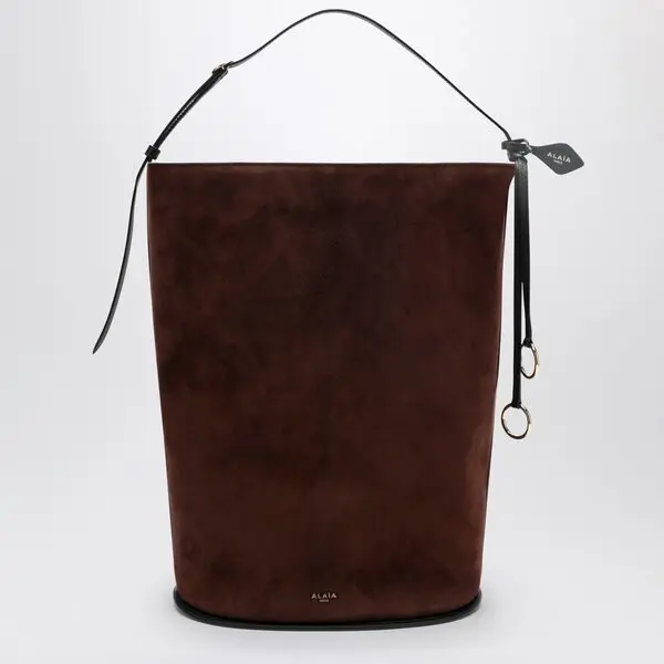 Alaïa Suede Leather Bucket Bag - Brown