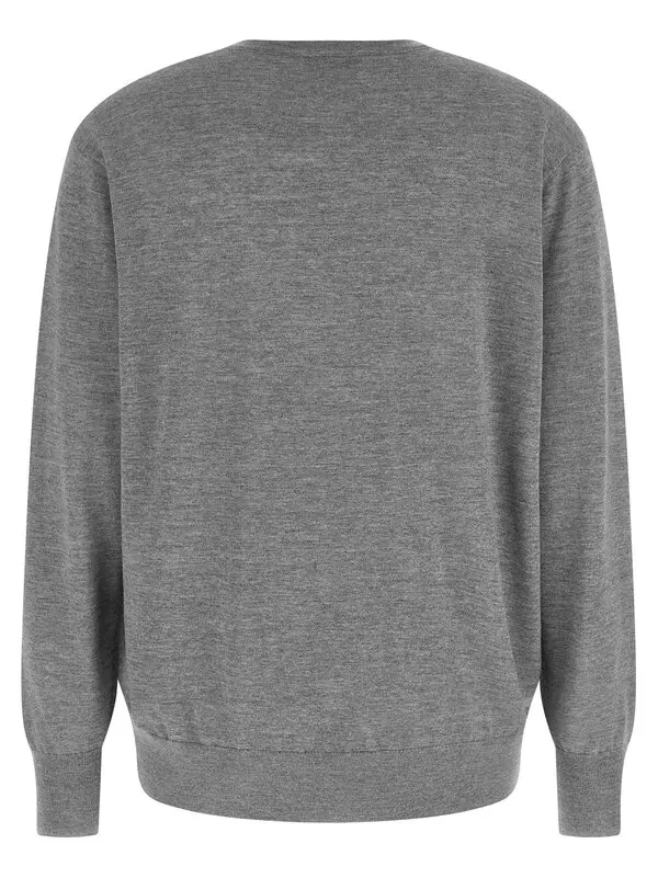 Dries Van Noten Tuomas Merino Wool Sweater With Crystal Embellishment - Gray