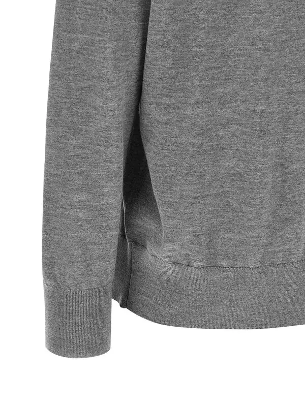 Dries Van Noten Tuomas Merino Wool Sweater With Crystal Embellishment - Gray
