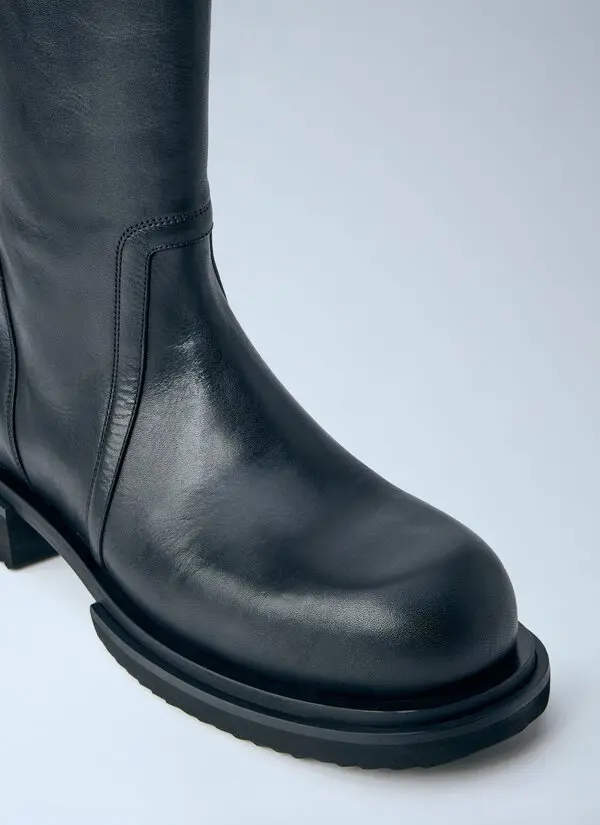 Rick Owens Mid-calf Leather Boots With Zip-up Detail - Black