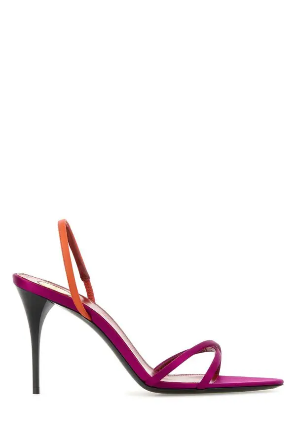 Saint Laurent Two-tone Satin Justify Sandals