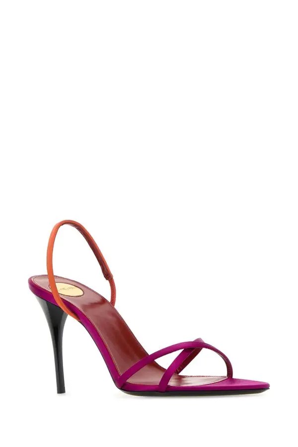 Saint Laurent Two-tone Satin Justify Sandals