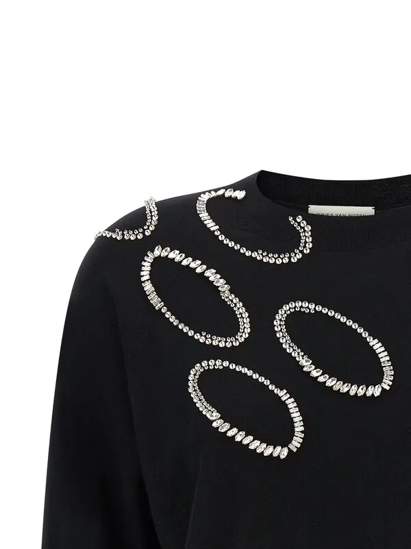 Dries Van Noten Tuan Crew Neck Embellished Sweater - Black