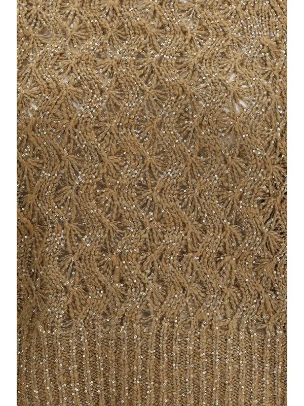 Brunello Cucinelli Open-knit Sequined Sweater - Cream