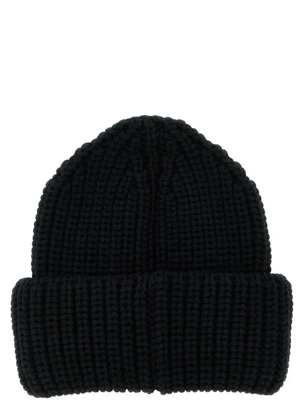 Moncler Logo Patch Beanie - Black
