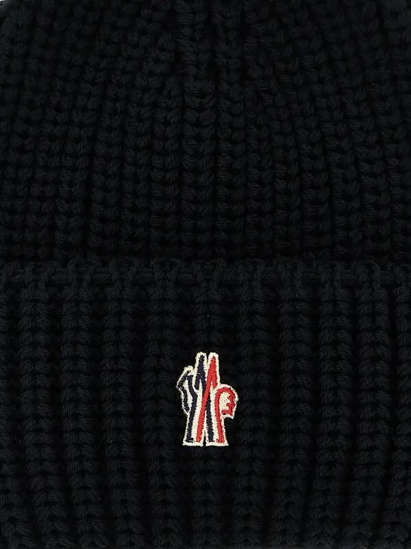 Moncler Logo Patch Beanie - Black