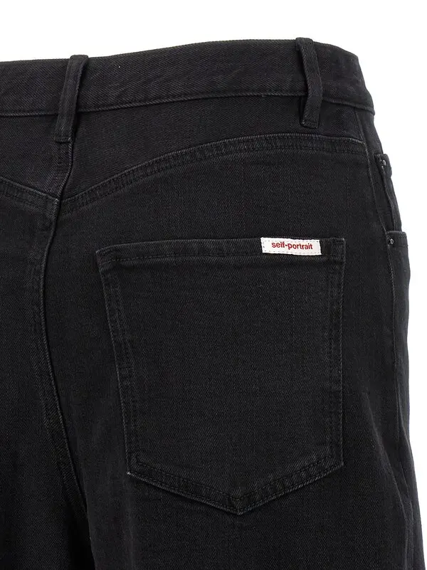 SELF-PORTRAIT Barrel Leg High-waisted Jeans