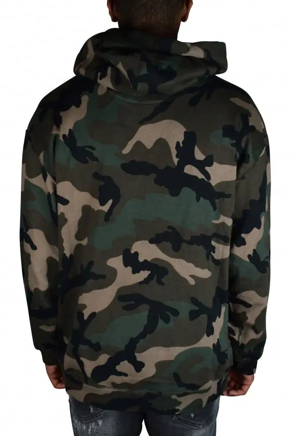 Valentino Garavani Camouflage Logo Print Hooded Sweatshirt