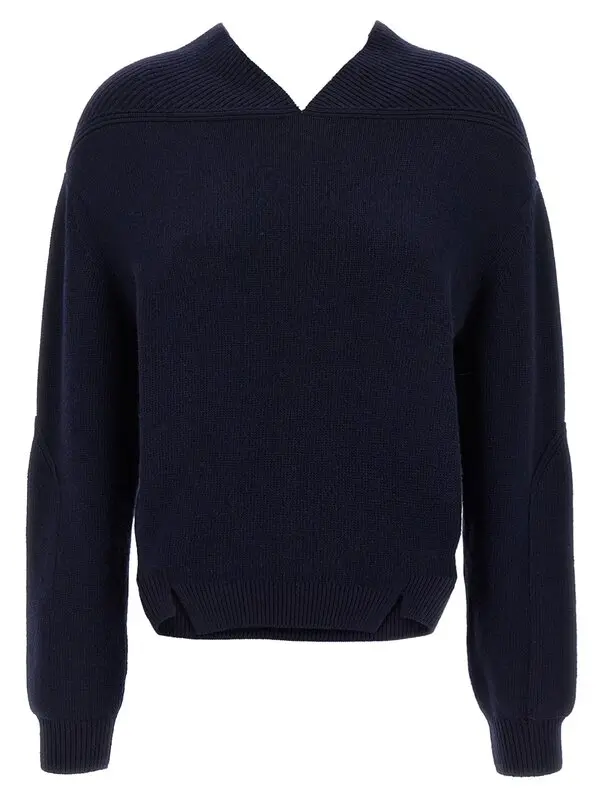 Victoria Beckham V-neck Yoke Detail Sweater - Blue