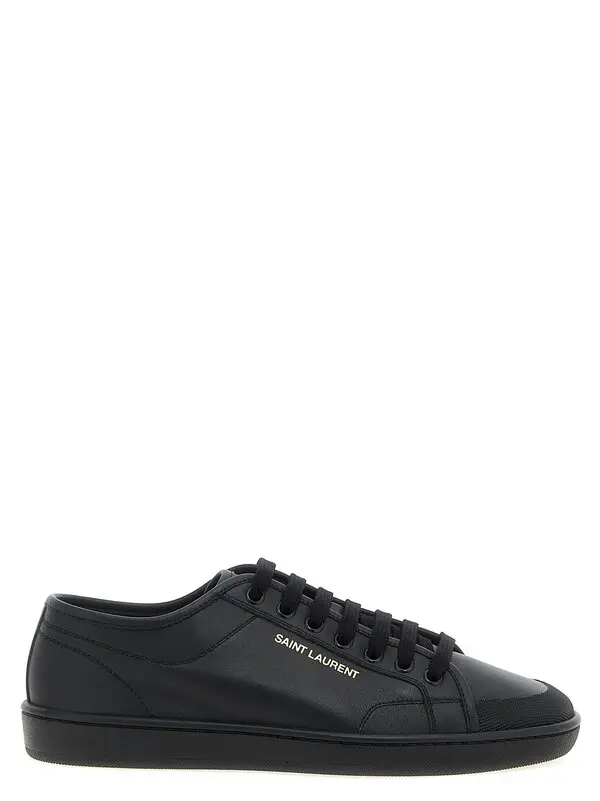 Saint Laurent Gym" Leather Lace-up Sneakers - Black