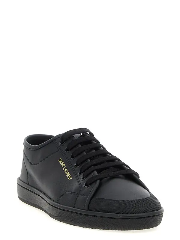Saint Laurent Gym" Leather Lace-up Sneakers - Black