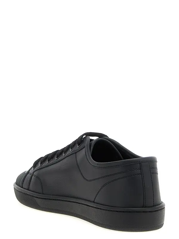Saint Laurent Gym" Leather Lace-up Sneakers - Black