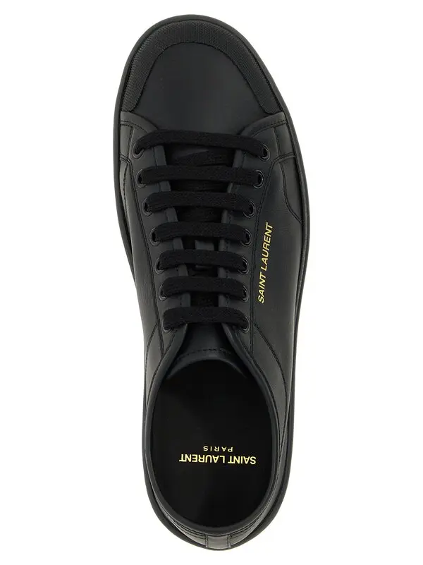 Saint Laurent Gym" Leather Lace-up Sneakers - Black