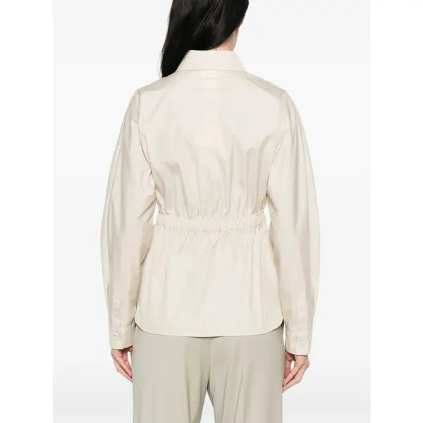 Max Mara Beige Cotton Shirt With Drawstring Waist