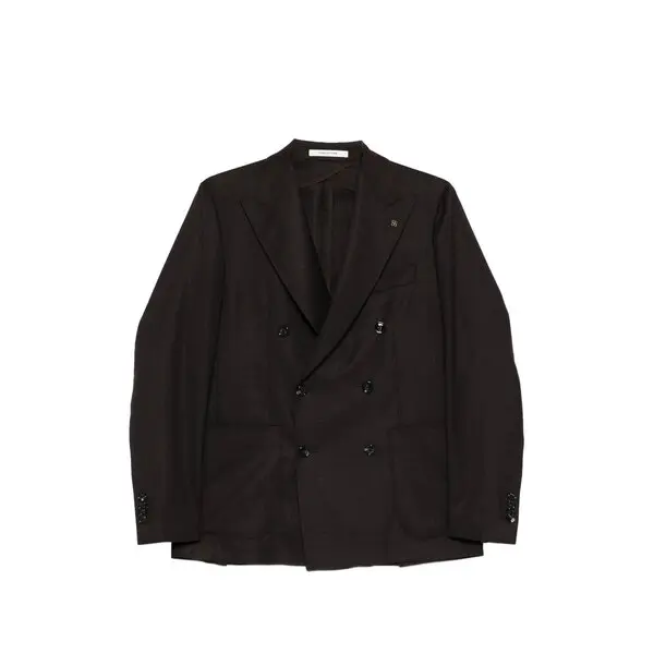 Tagliatore Double-breasted Peak Lapel Jacket - Brown